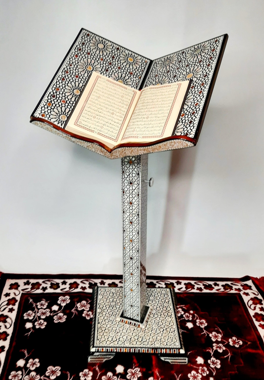 Islamic Quran Holder .large Adjustable Reading Table, Mother of Pearl ...