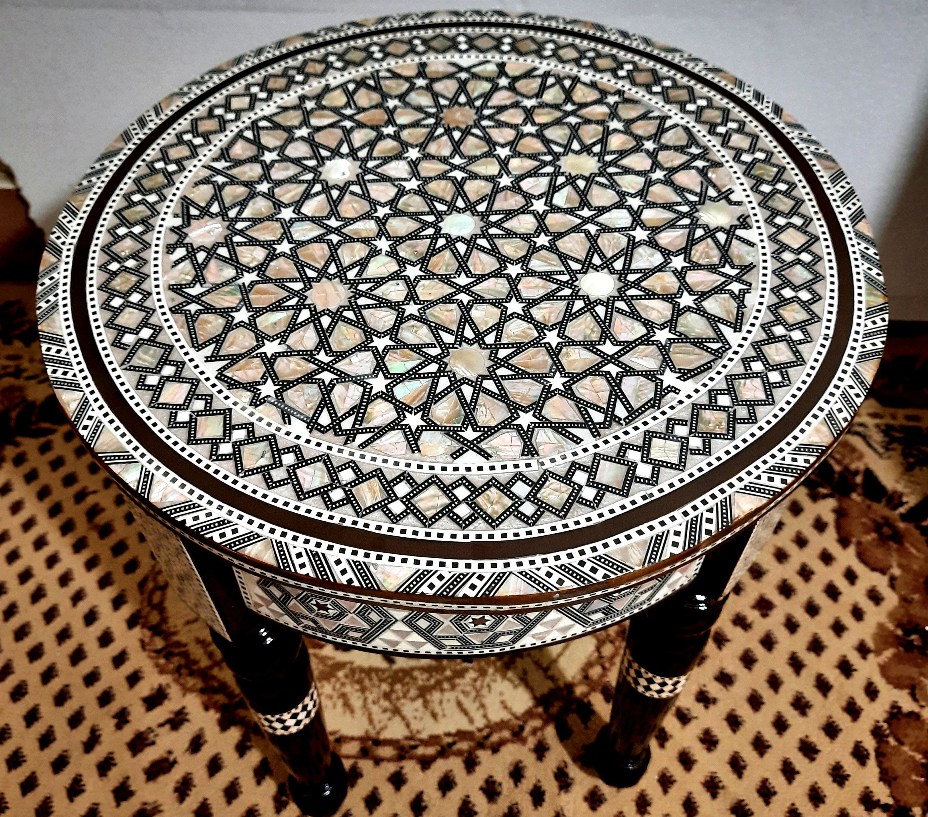 Coffee Side Table With Exquisite Mother of Pearl Inlay /mid - Etsy