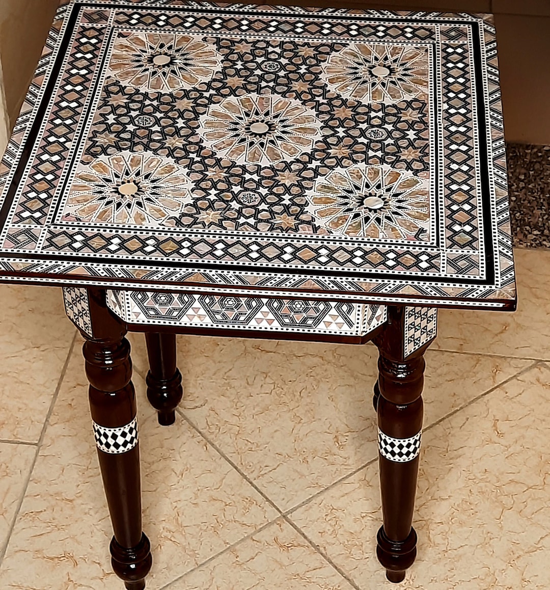 Handmade Furniture Coffee Side Table With Exquisite Mother of Pearl ...
