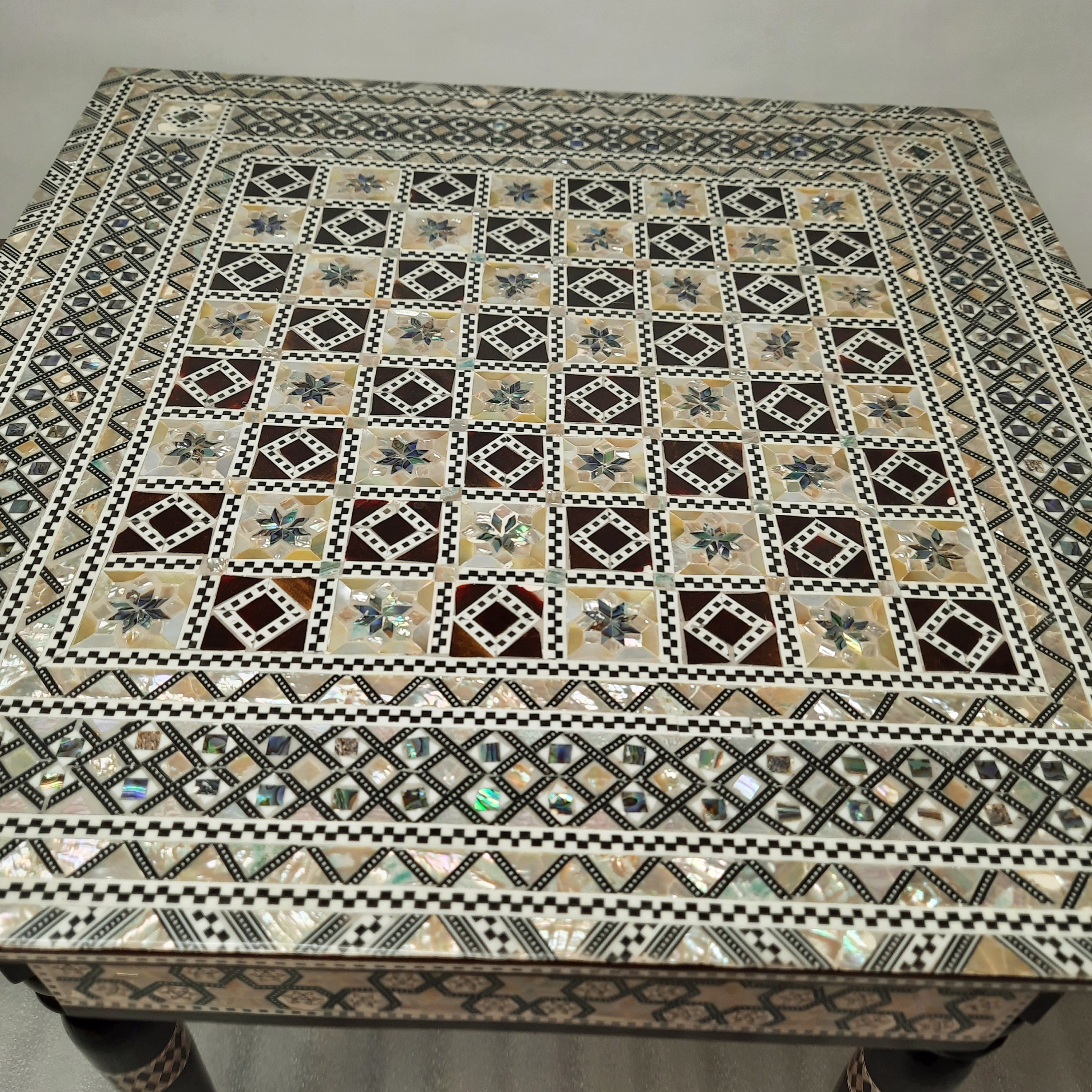 Chess Table With Drawer Inlaid Mother of Pearl 20" A Perfect Luxury ...