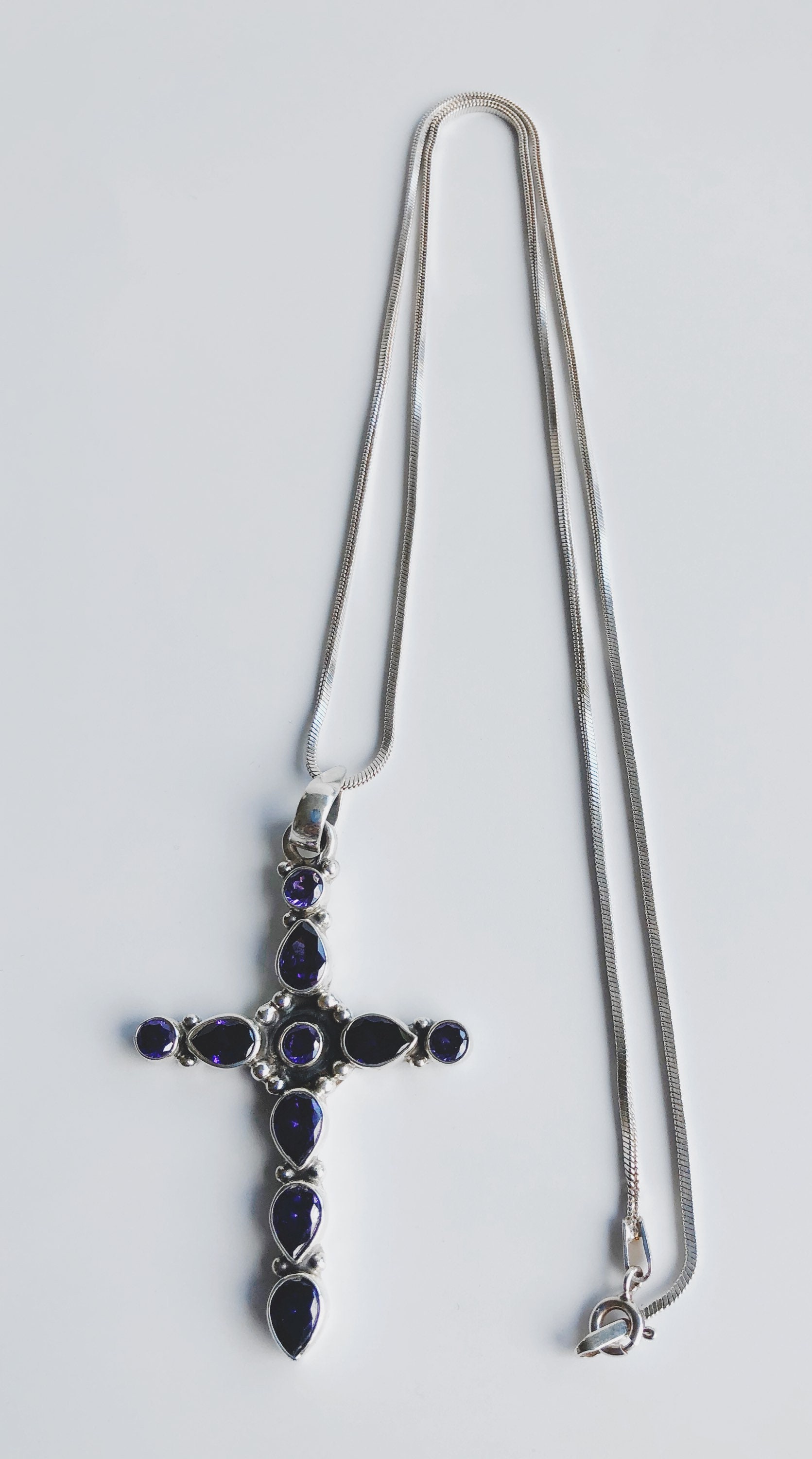 925 Pure Silver Cross Pendant- Pure Silver and Zirconium Pendant ...