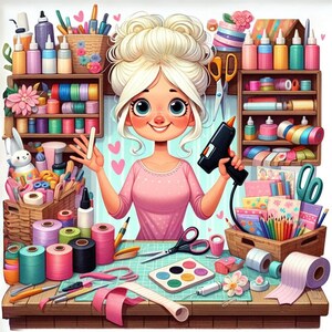 Crafting Instant Digital Download Printable Wall Art Image Clipart PNG ...