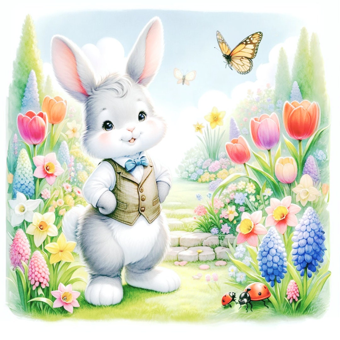 Peter Cottontail Easter Bunny Watercolor Instant Digital Download ...