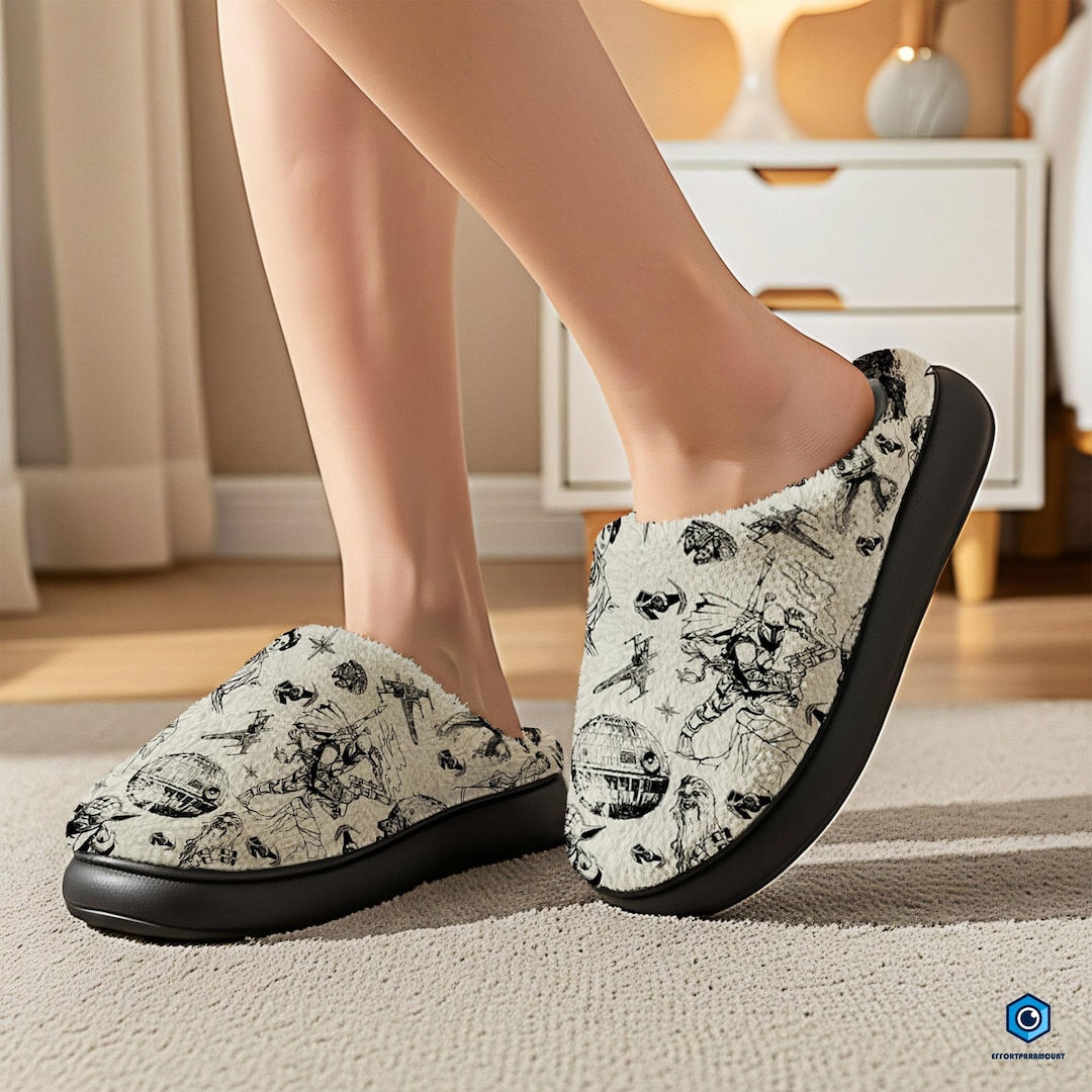 Starwars Inspired Cozy Slippers, Disneyland Galxy Edge Movie Slippers ...