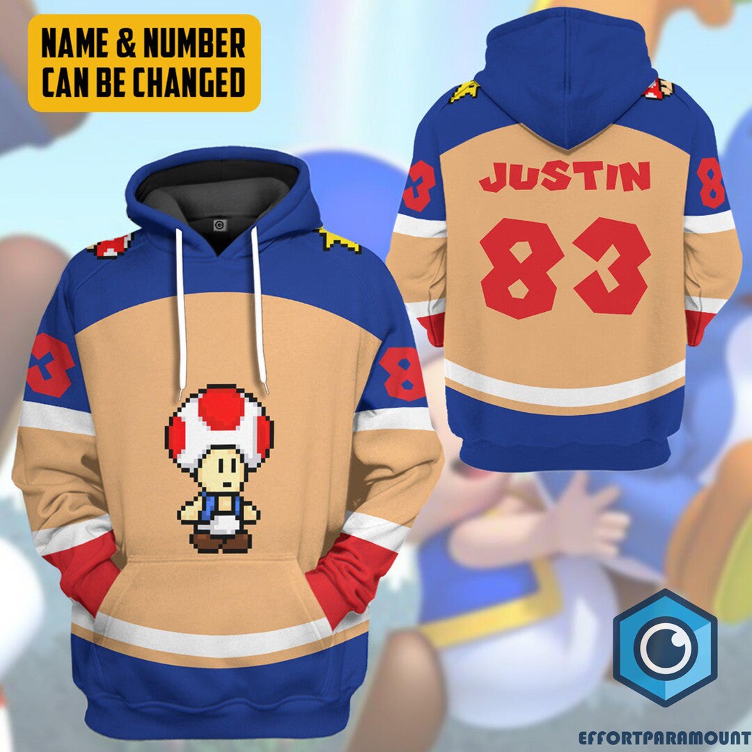 Custom Toad 3D Full Over Print Hoodie, Super Mario Toad Shirt, Cosplay ...