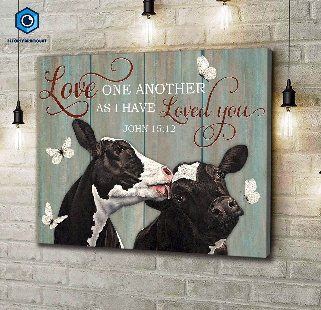 Farming Farmers Canvas Love One Another Cow Canvas Cow Lovers Wall Art ...