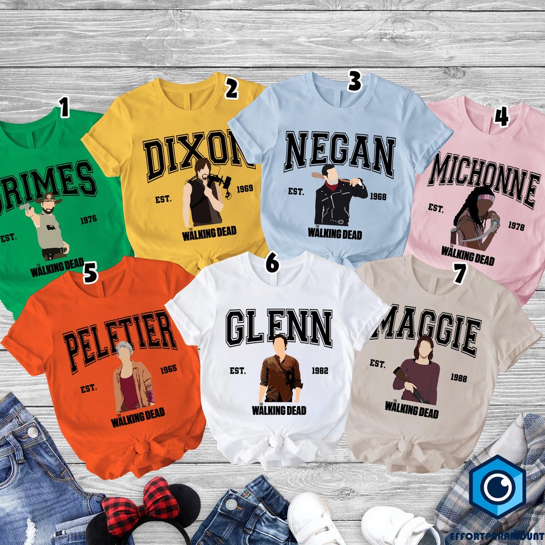 The Walking Dead Characters Shirt, Rick Grimes Shirt, Walking Dead ...