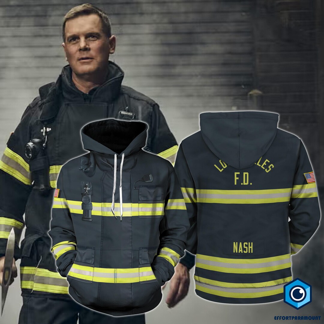 NASH 9-1-1 All Over Print Hoodie, Bobby Nash 9-1-1 Firefighter Costume ...