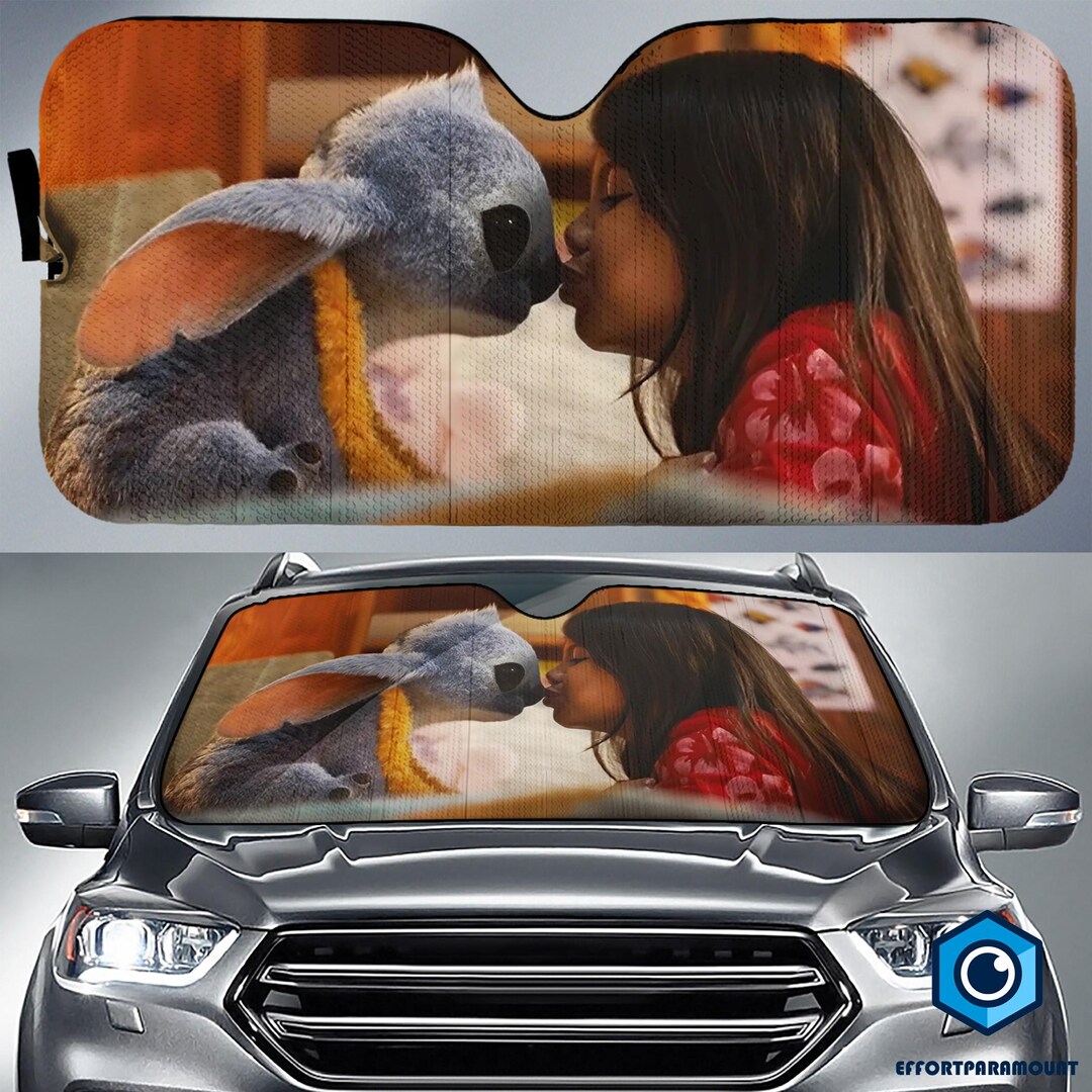 Stitch Car Sun Shade, Lilo and Stitch Auto Sun Shade, Funny Car ...