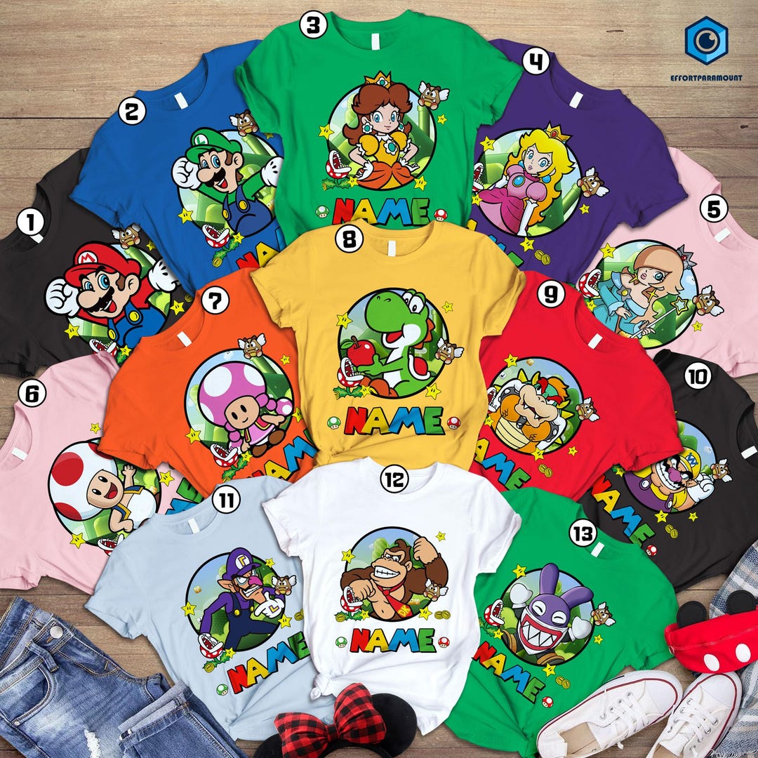 Super Mario Shirt, Super Mario Birthday Shirt, Super Mario Family Shirt ...