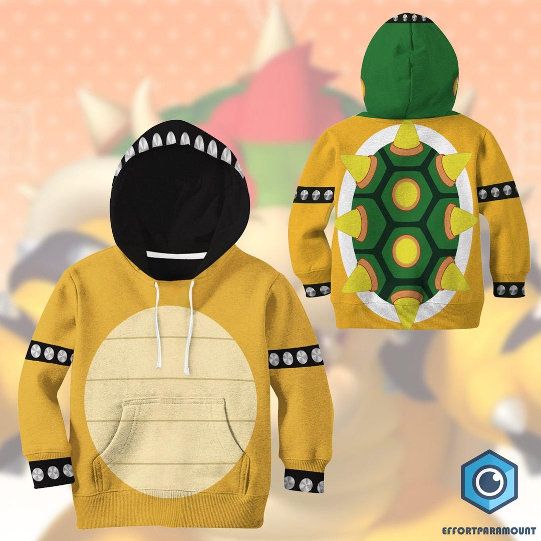 Bowser 3D All Over Print Hoodie, Bowser Costume Shirt, Super Mario Bros ...
