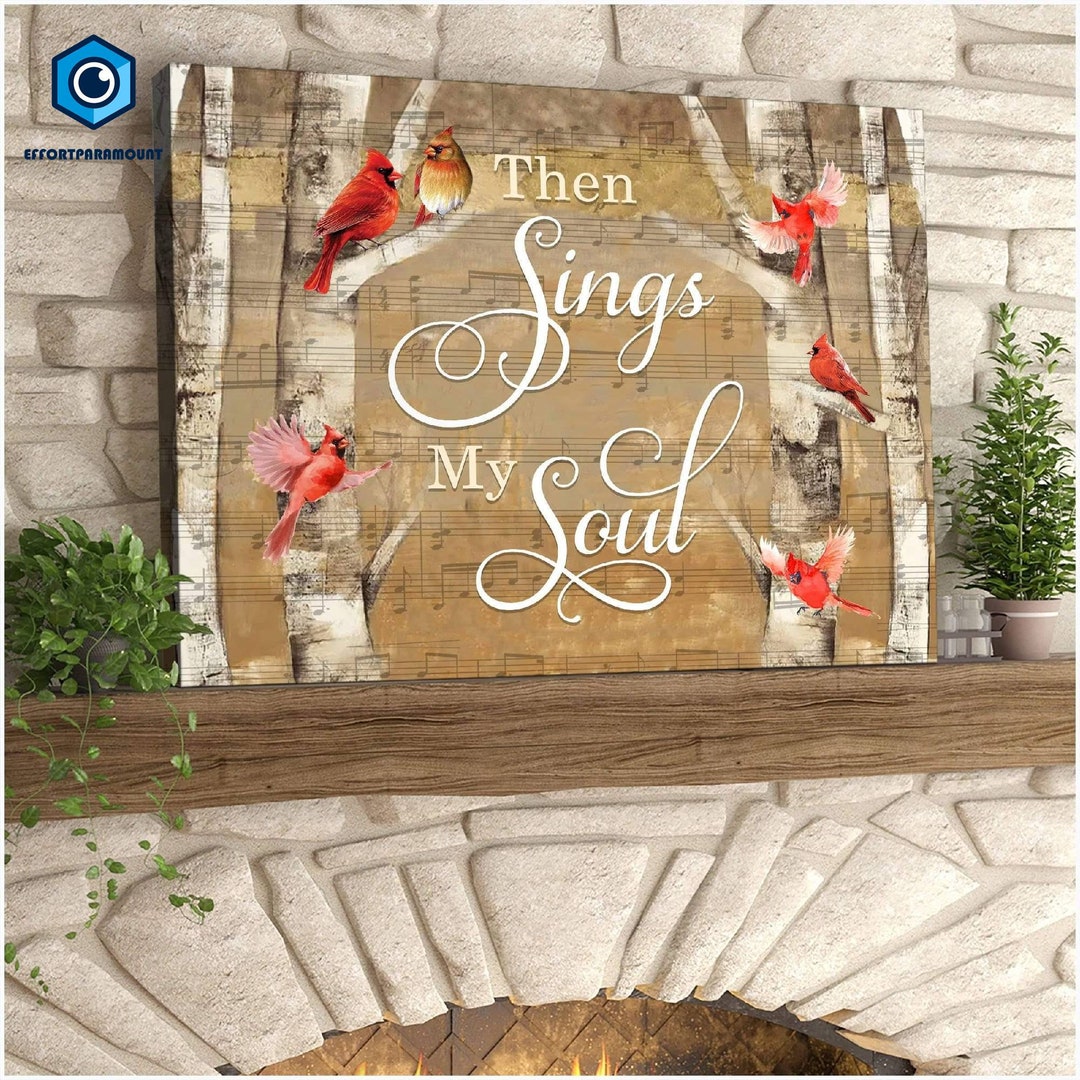 Cardinal Canvas Then Sings My Soul Memorial Canvas Wall Art Wall Decor ...