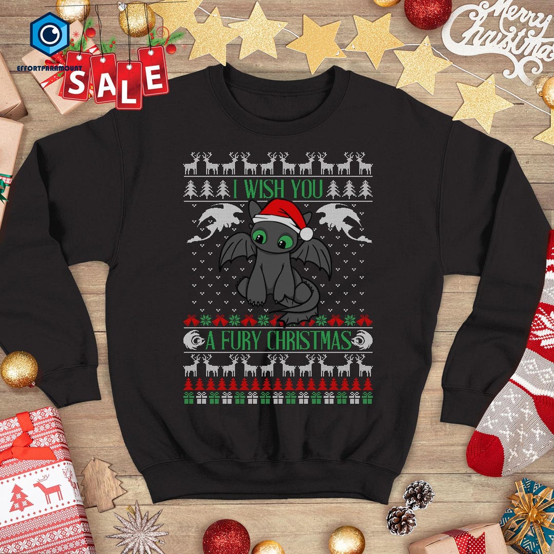 I Wish You A Fury Christmas Toothless Christmas Sweatshirt, Toothless ...