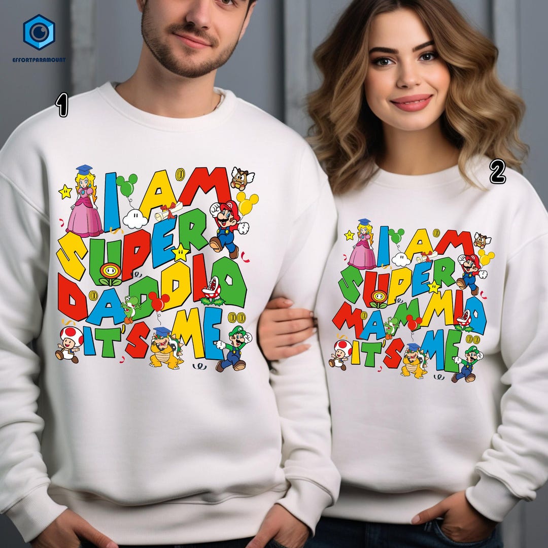 Mario Mom Dad Matching Shirt, I Am Super Mammio It's Me Shirt, Super ...
