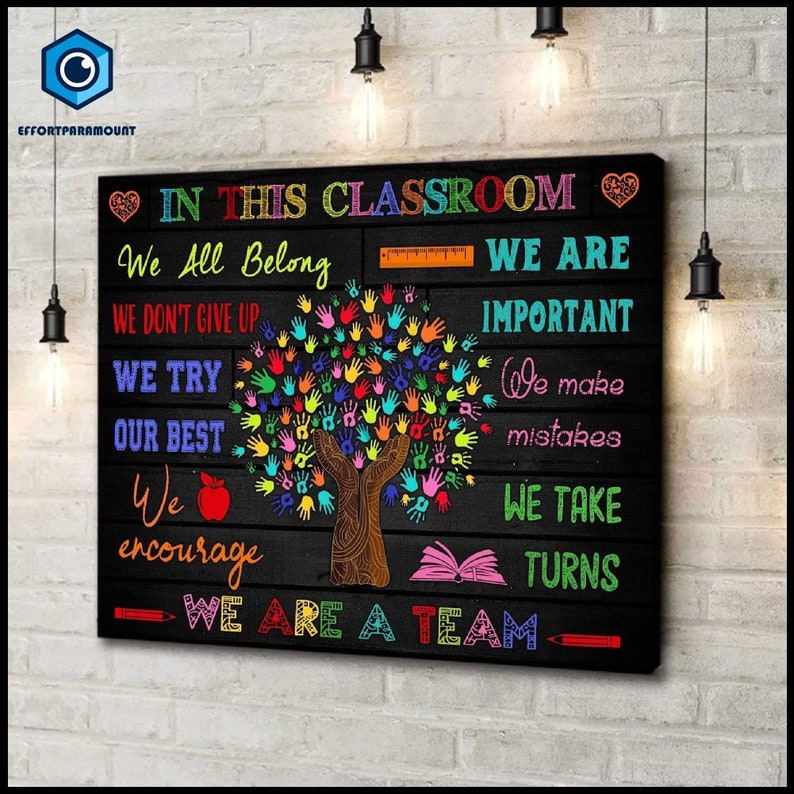 In This Classroom Canvas We Are the Team Wall Art Home Decor Canvas ...