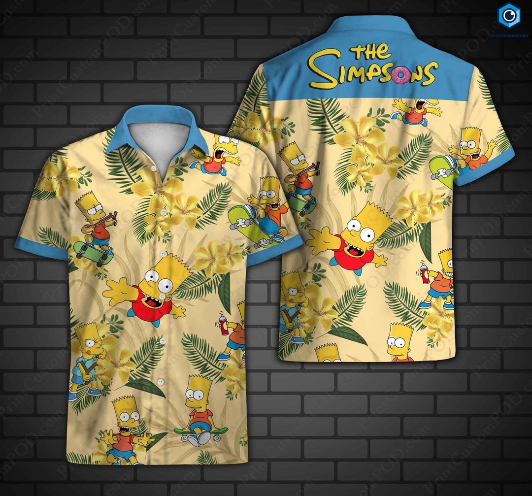The Simpsons Hawaii Shirt, the Simpsons Tropical Hawaiian Shirt, Summer ...
