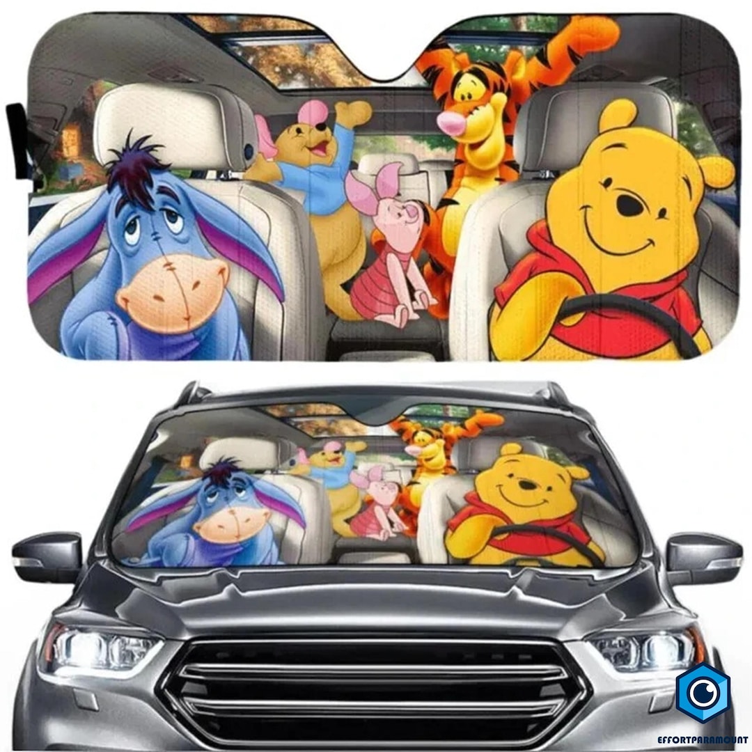 Winnie the Pooh Car Sun Shade, Pooh and Friends Car Sunshade, Pooh ...