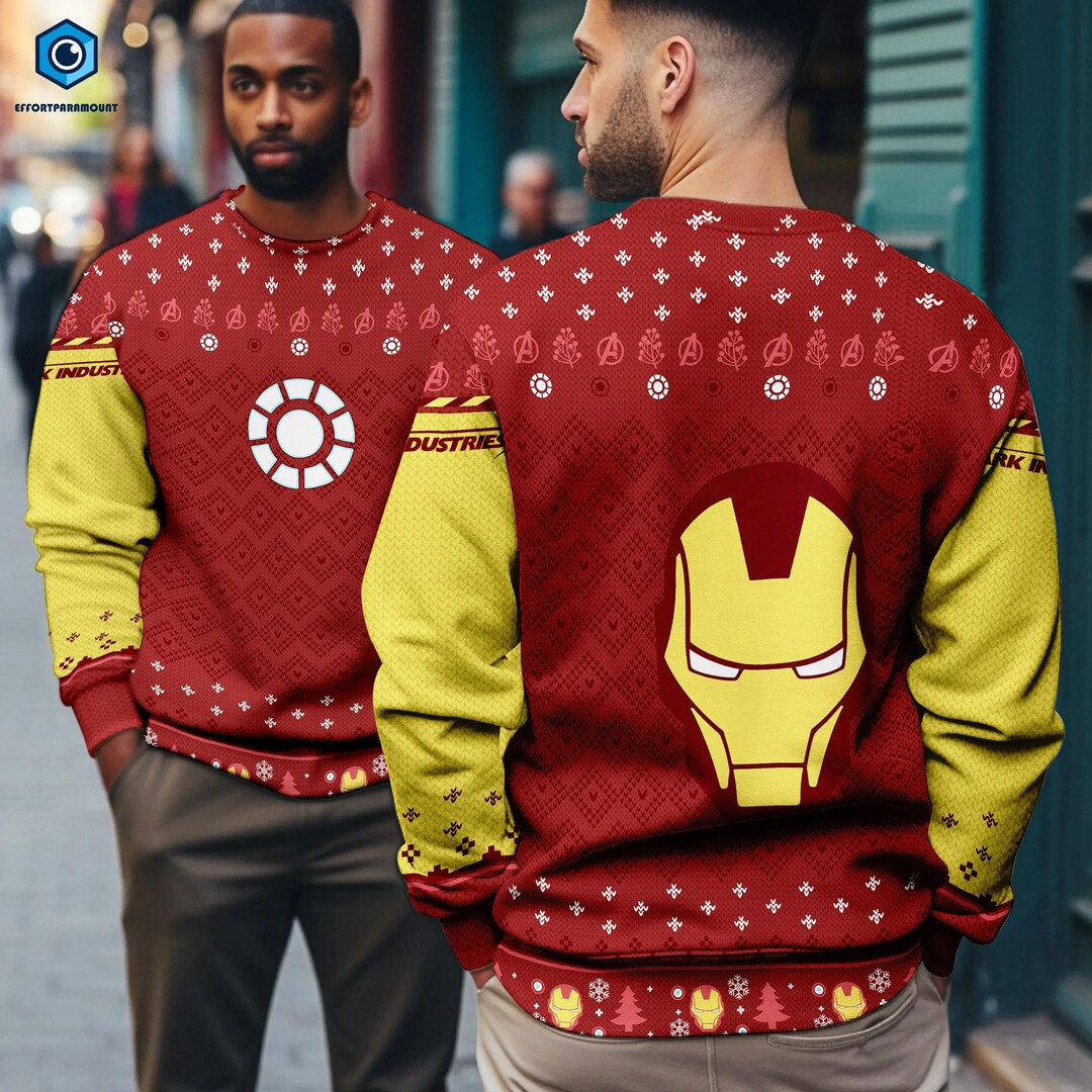 A Very Tony Stark Iron Man Ugly Sweater Christmas Avengers Christmas ...