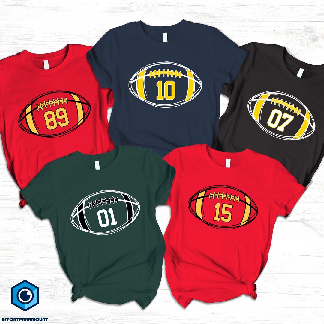Custom Football Number Comfort Colors Shirt, Custom Number Shirt ...