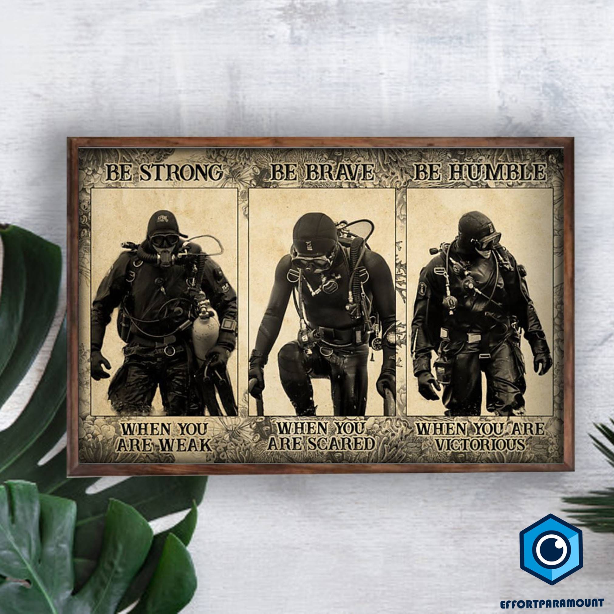 Scuba Diving Poster Scuba Diver Be Badass Vintage Style Wall | Etsy