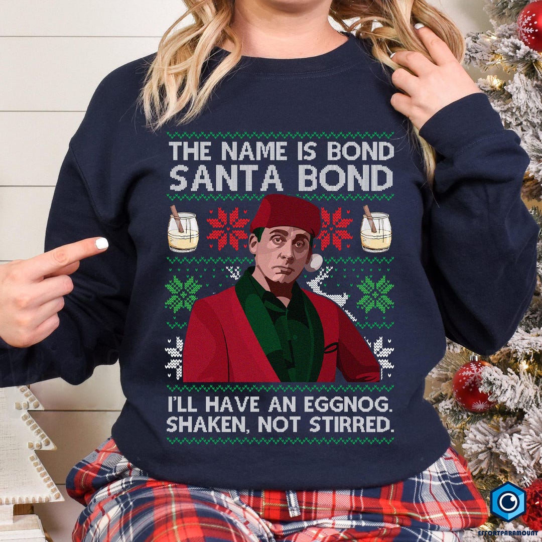 Michael Scott Santa Bond Ugly Christmas Sweatshirt, the Office TV Show ...