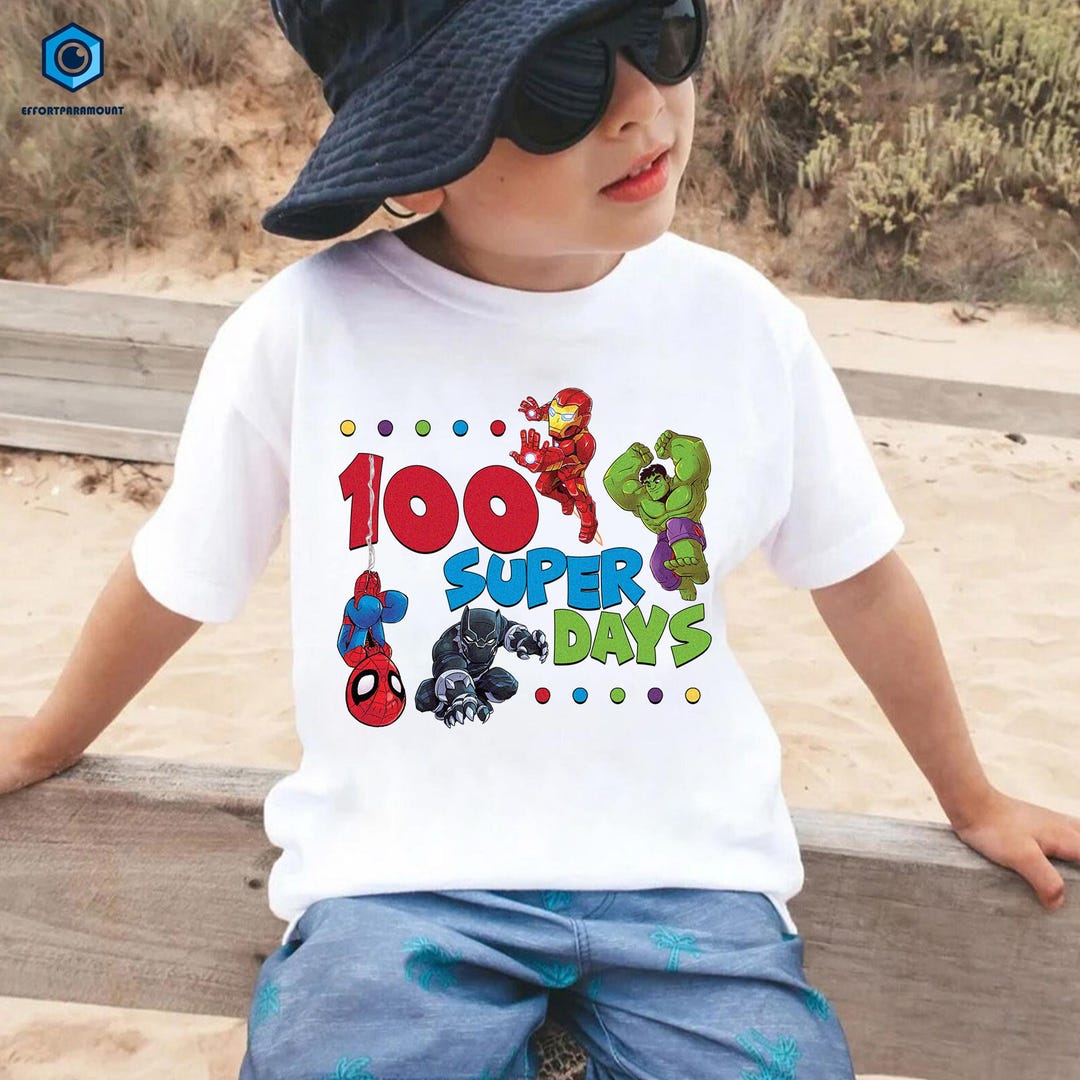 100 Super Days Shirt Superheros Characters Sweatshirt Hulk Shirt Back ...