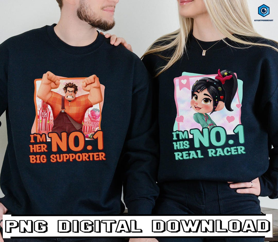 Ralph and Vanellope Couple Png Files His and Her Valentine Couple Wreck ...