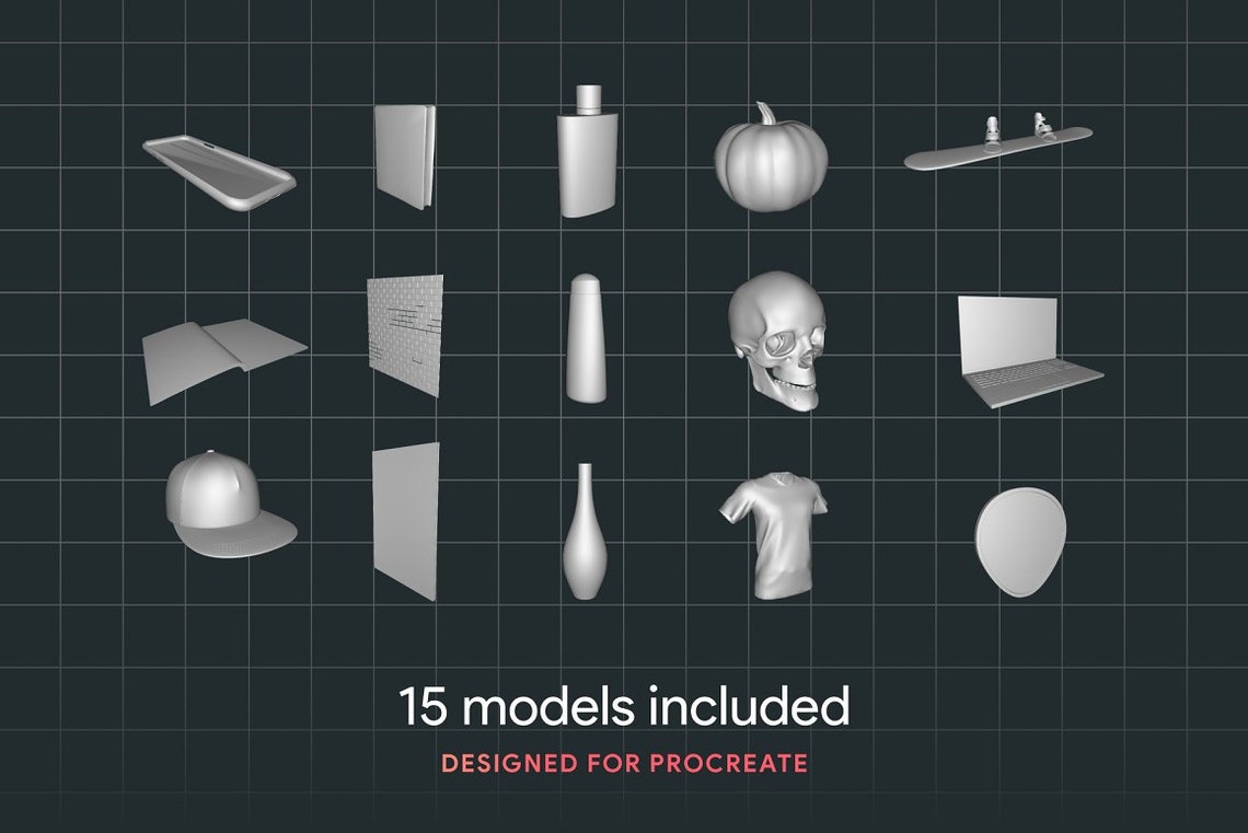 3D Models for Procreate Bundle - Etsy