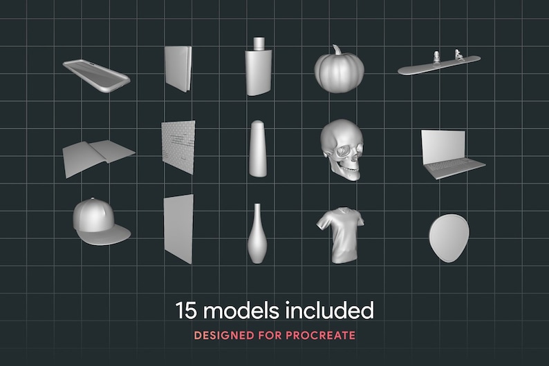 3D Models for Procreate Bundle - Etsy