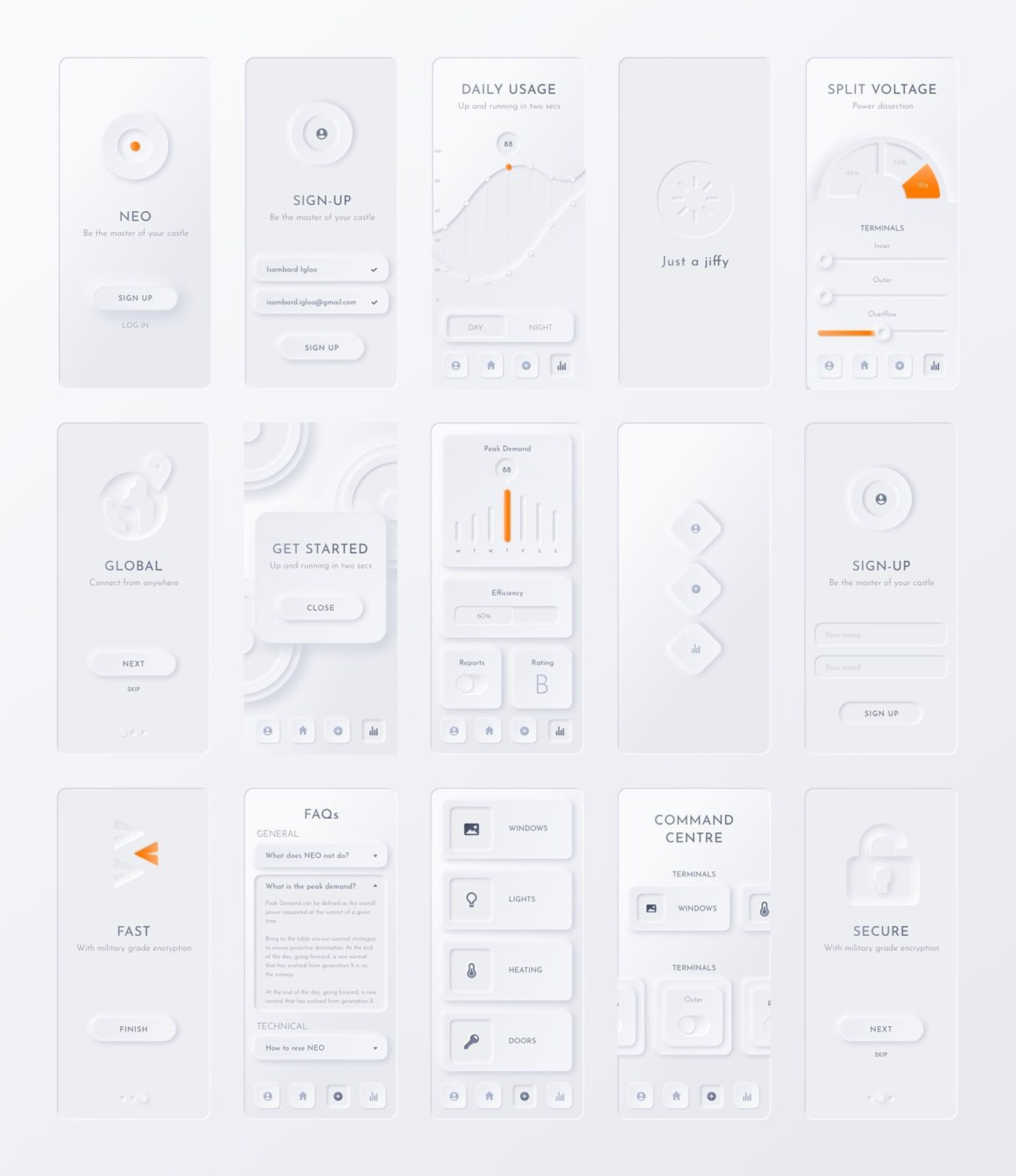 Neumorphic Soft UI Kit NEU - Etsy