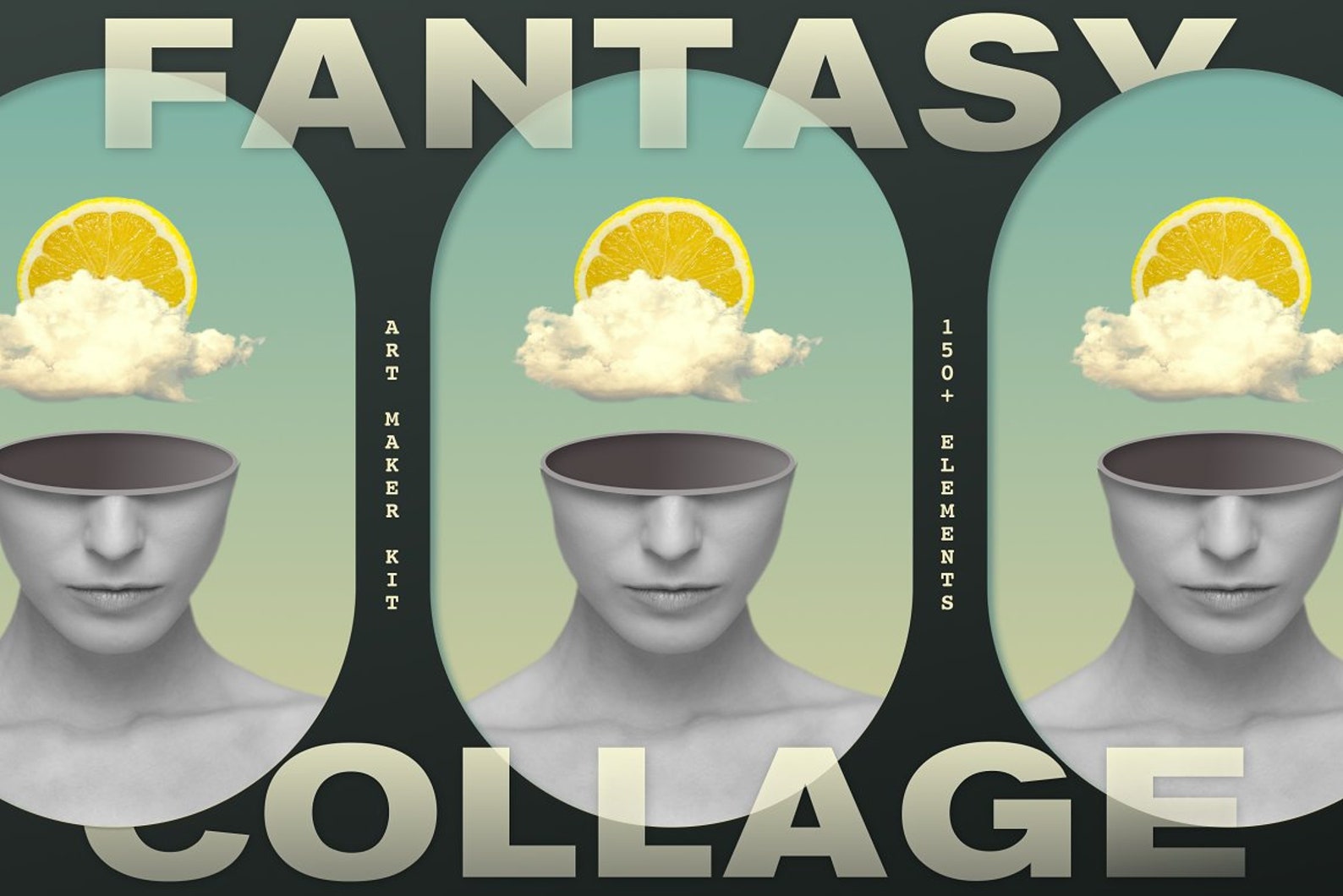 Fantasy Collage: Retro Art Elements - Etsy