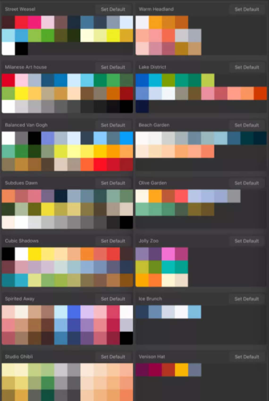 Procreate Color Palettes | Etsy