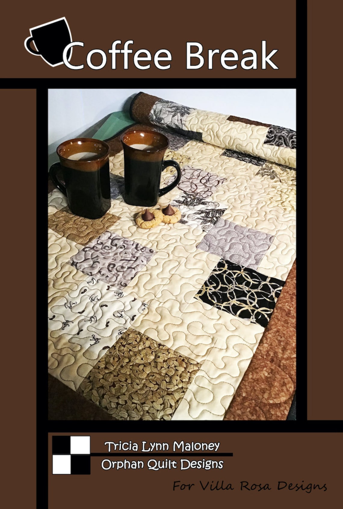 Villa Rosa Designs Coffee Break Table Runner Pattern | Etsy