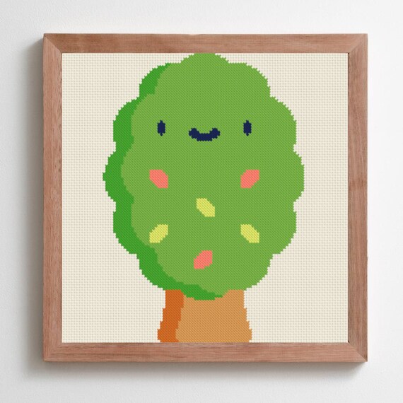 Happy Tree Counted Cross Stitch Pattern | Etsy