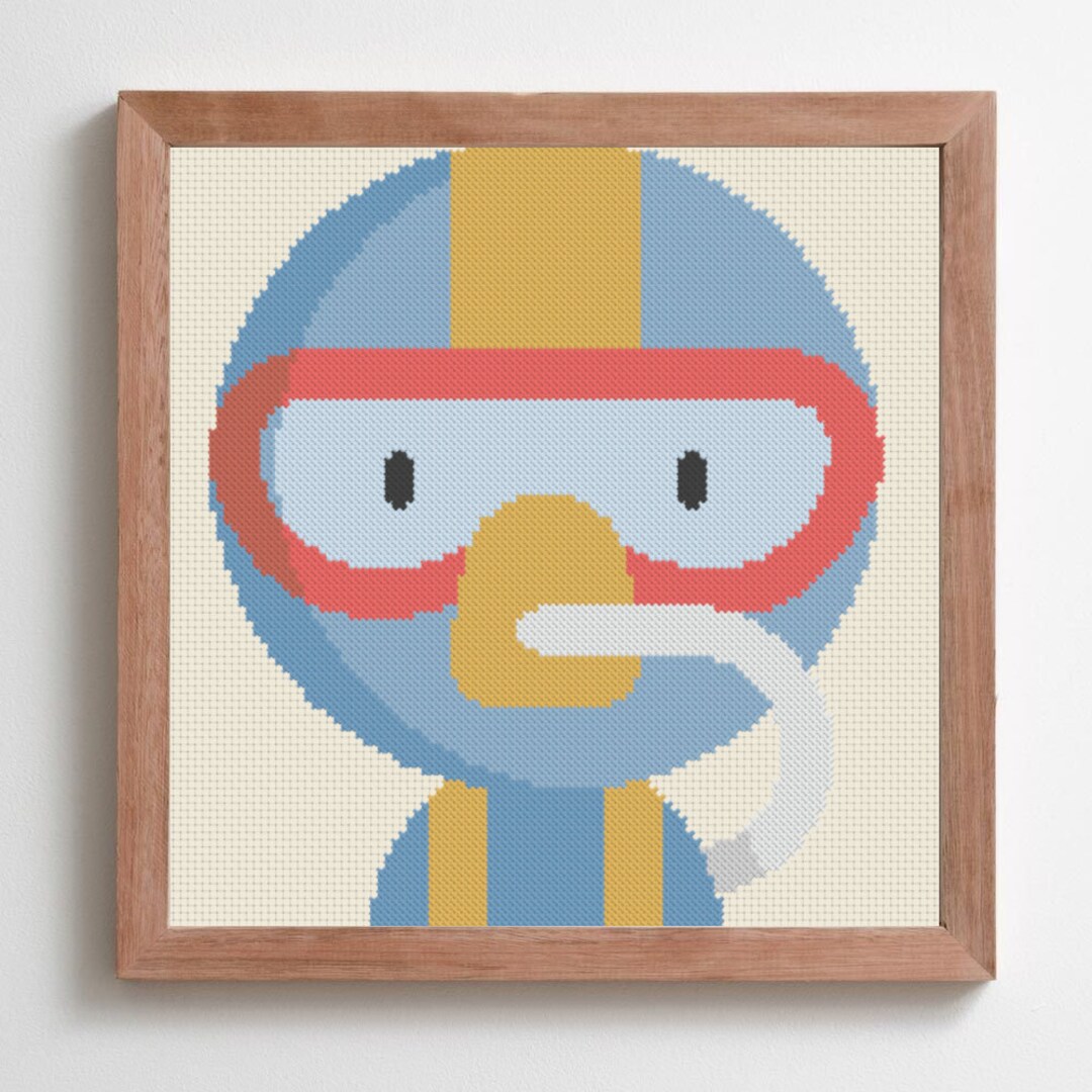 Diver Counted Cross Stitch Pattern Instant PDF Download - Etsy