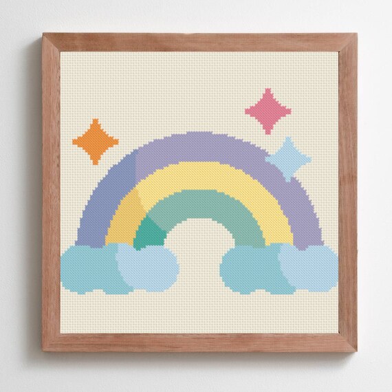 Rainbow Sparkle Counted Cross Stitch Pattern | Etsy