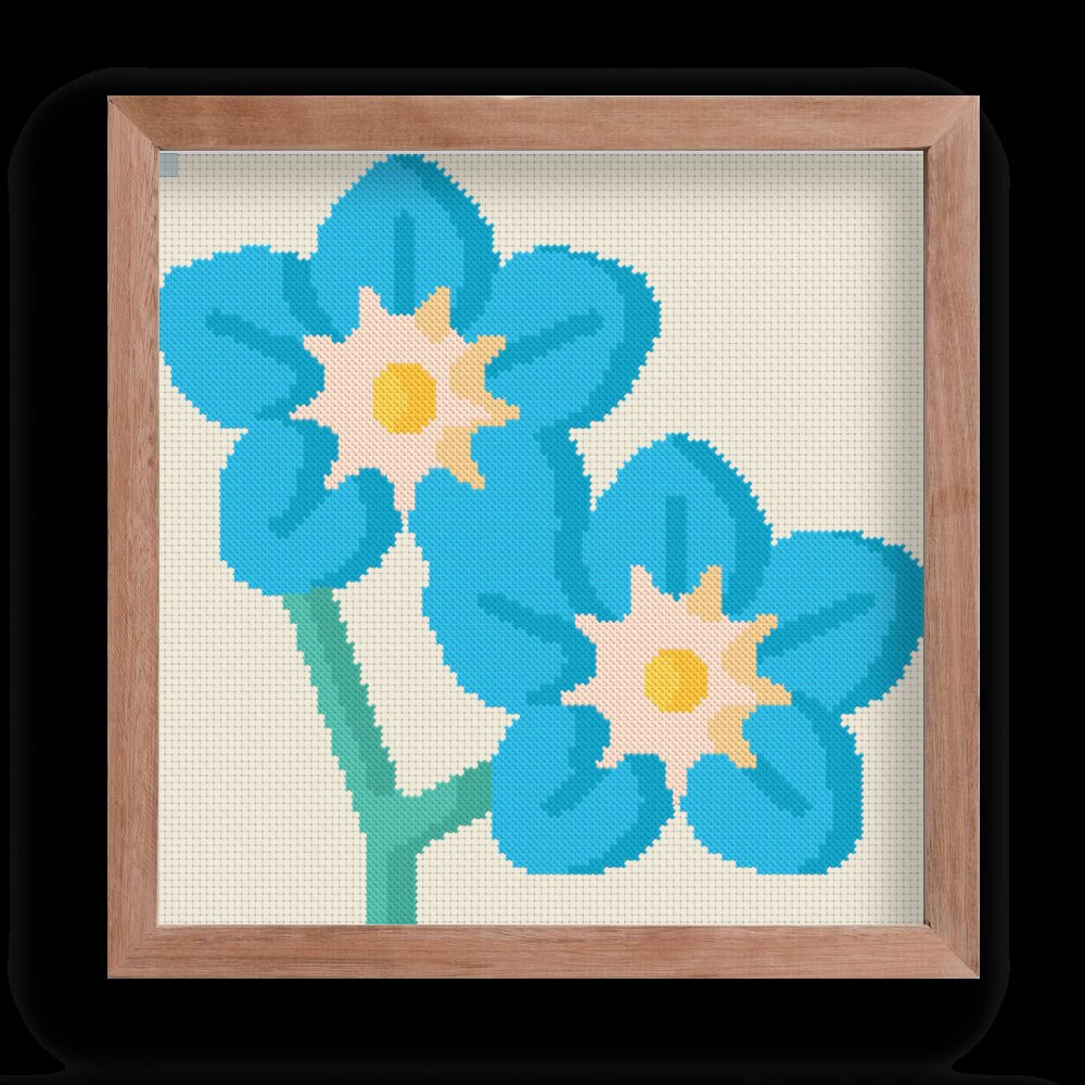 Blue Flower Pack Cross Stitch Patterns - Etsy