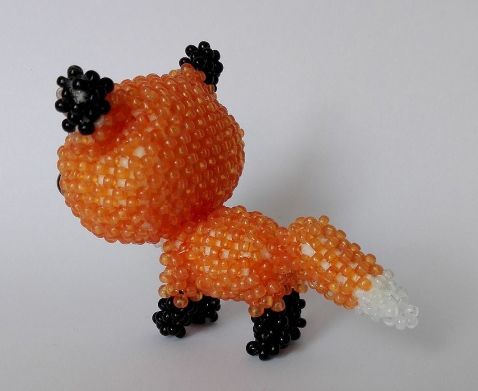 3D Beading Beaded Animal Big Head Fox PDF Pattern Eng/ Perlentier Big ...