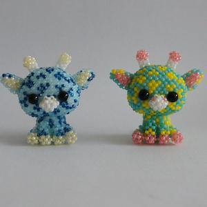 3D Beading Beaded Animal Big Head Colorful Short Neck Giraffe PDF Pattern Eng/ Perlentier Big ...