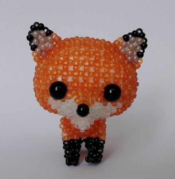 3D Beading Beaded Animal Big Head Fox PDF Pattern Eng/ - Etsy