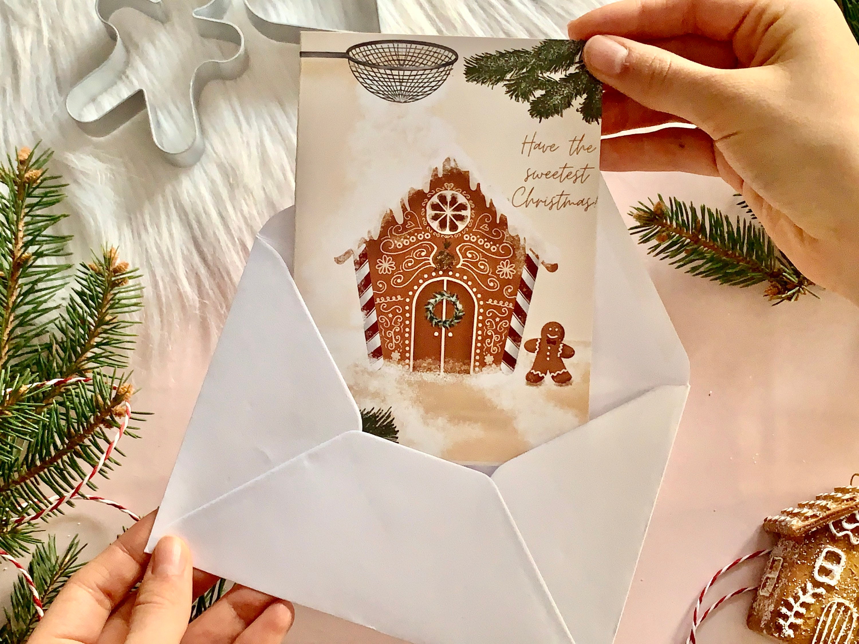 Greeting Card Gingerbread House Christmas Greeting Card Set ...