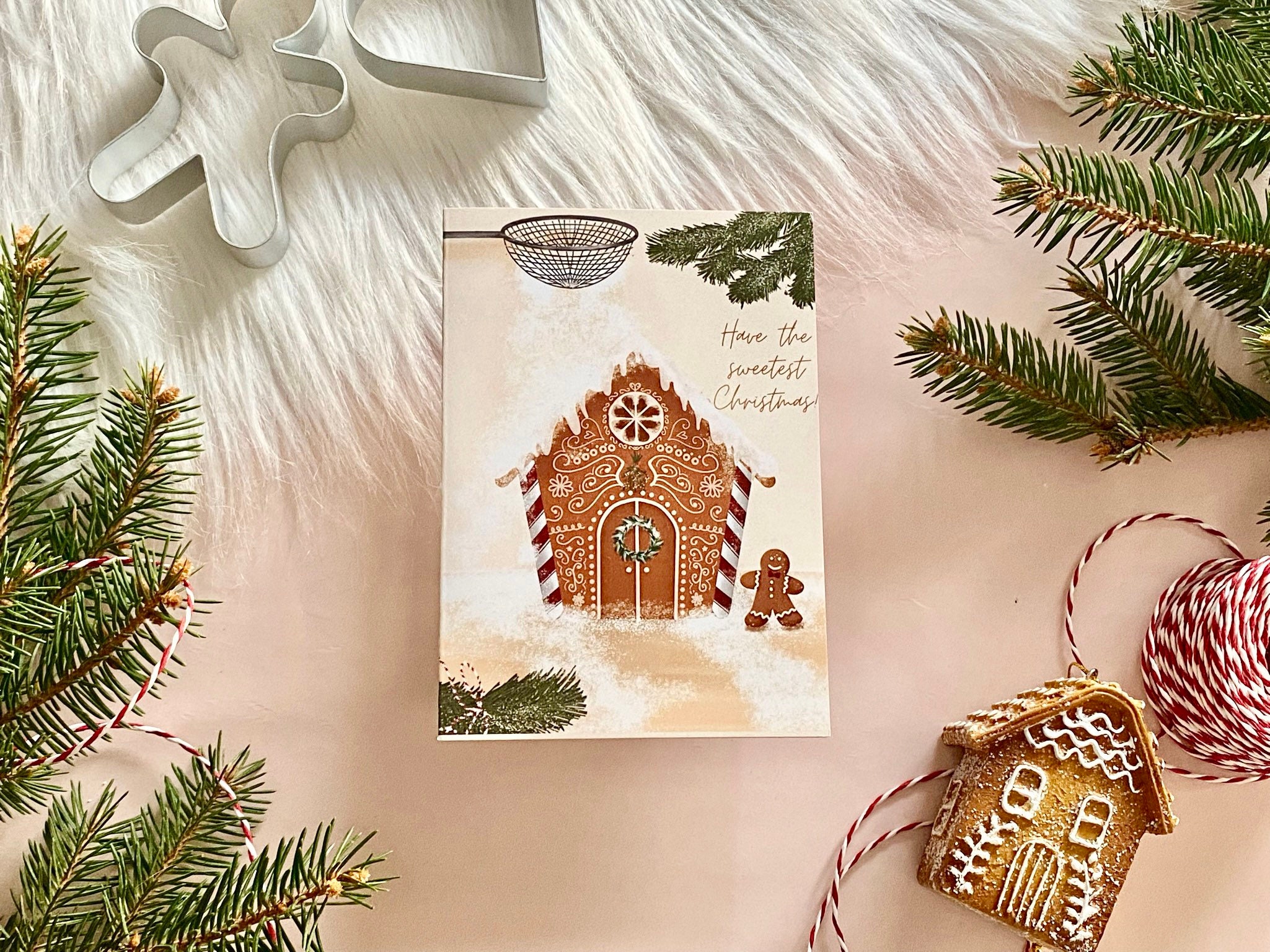 Greeting Card Gingerbread House Christmas Greeting Card Set ...