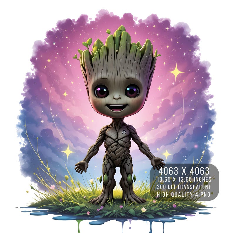 Baby Groot Clipart PNG – Transparent Digital File for Sublimation - Etsy