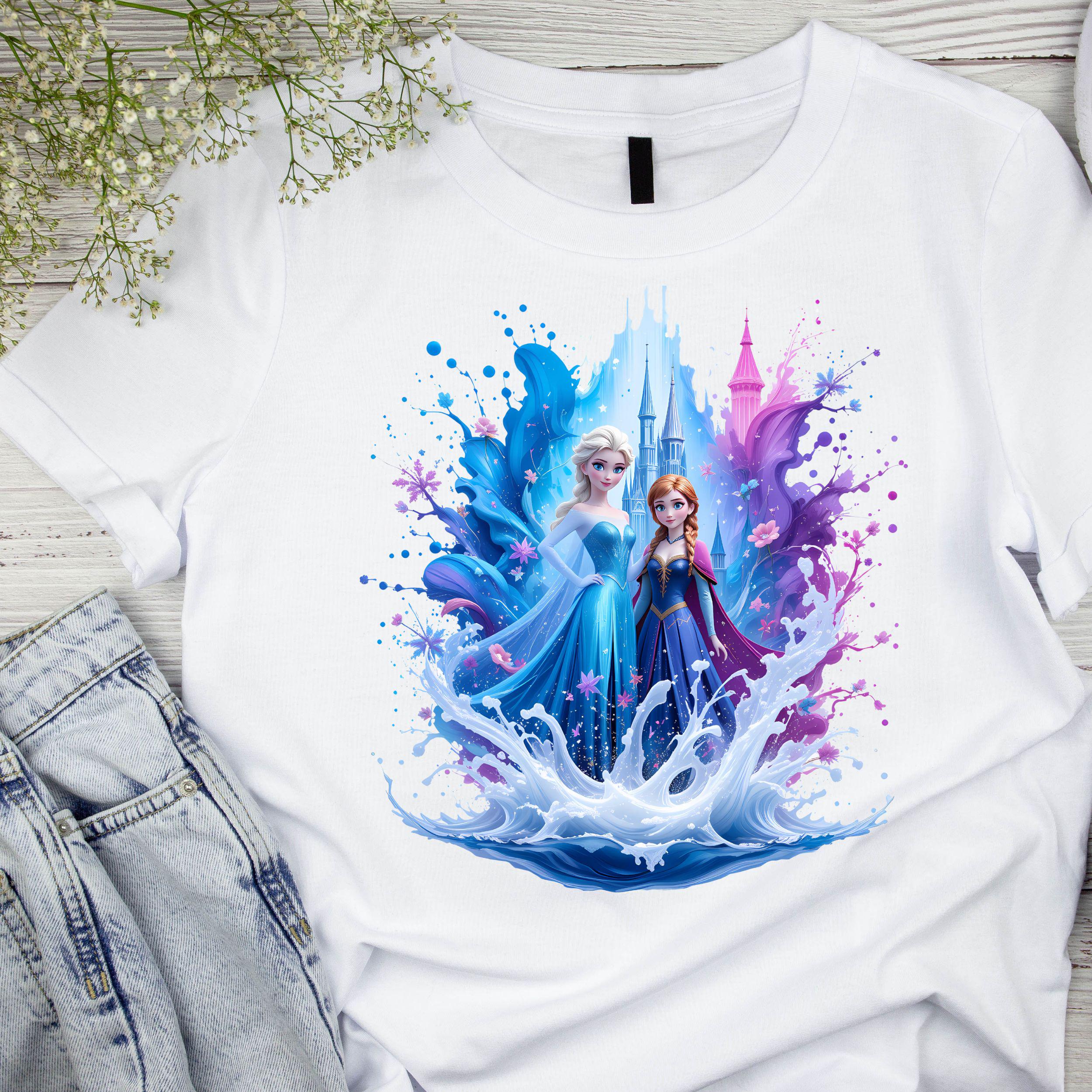 4 PNG Elsa and Anna Frozen Splash and Watercolor Digital Design PNG ...
