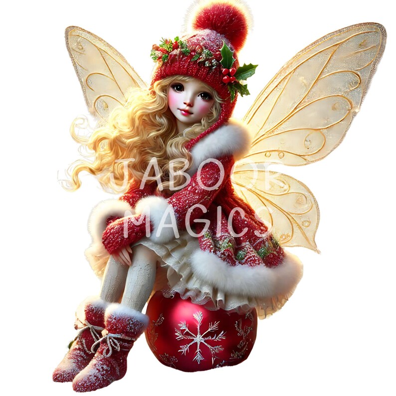 Christmas Fairy PNG Clipart | Holly, Snowy Ornament (digital Download ...