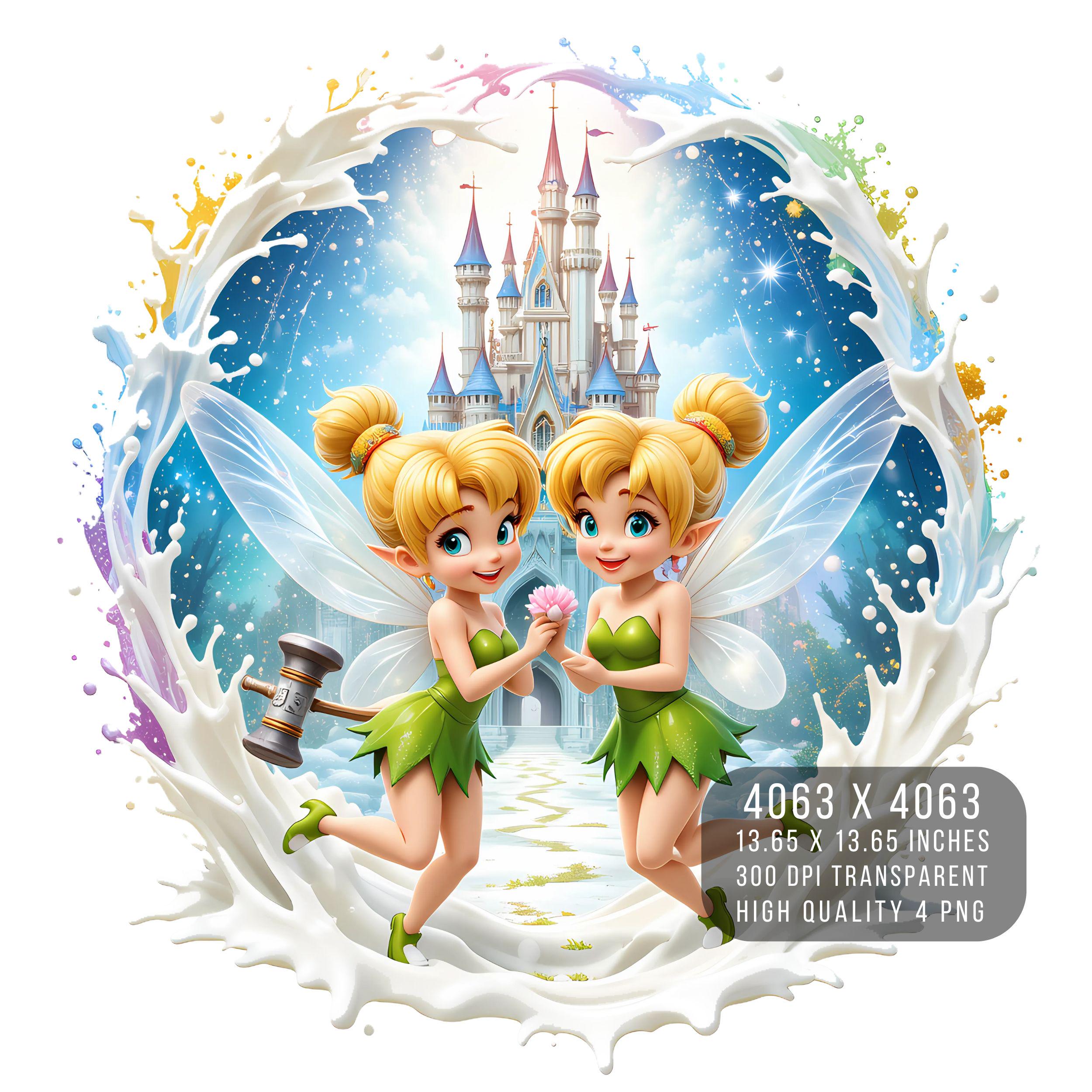 4 PNG Tinkerbell Fairies Watercolor Splash Digital Design PNG File for ...