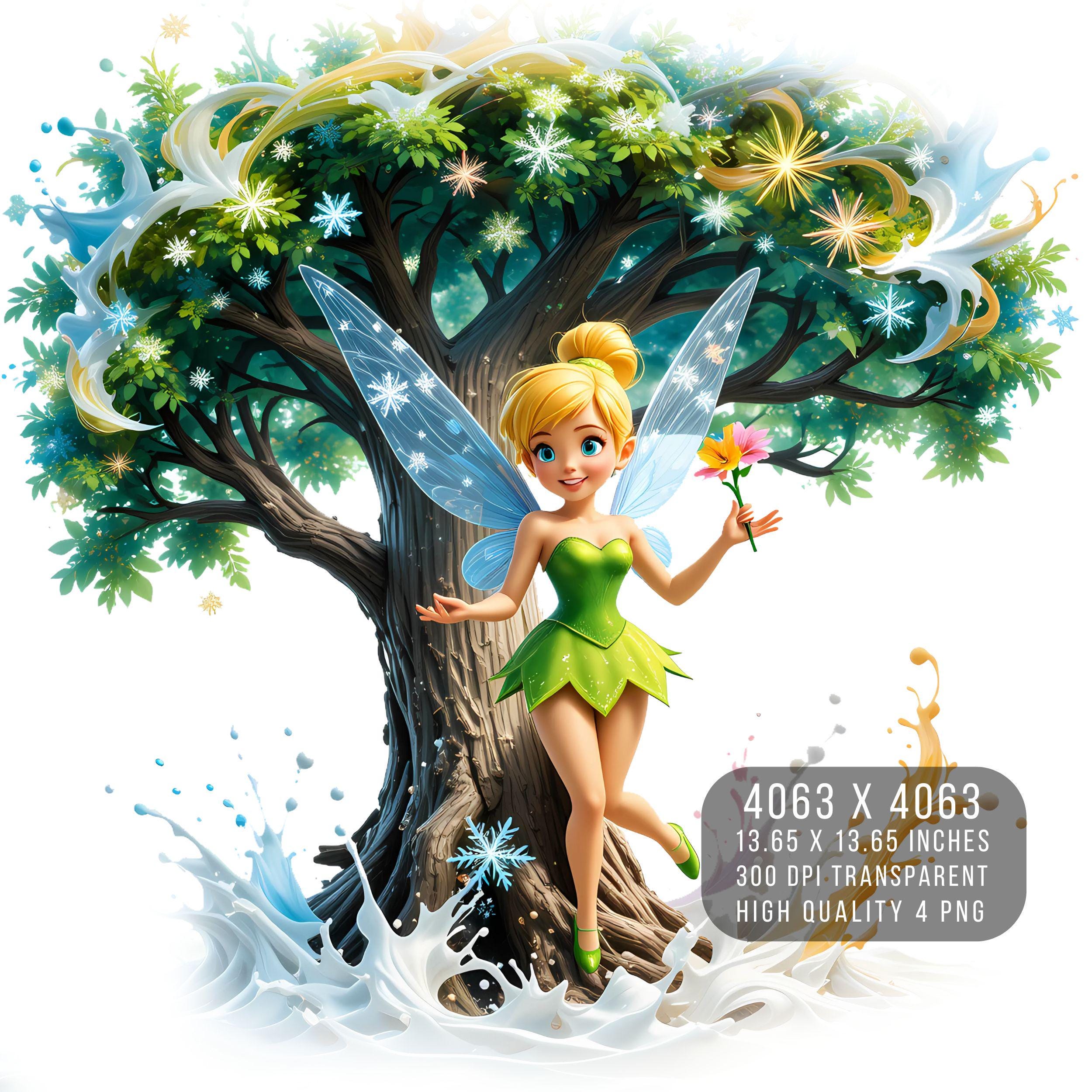 4 PNG Tinkerbell Fairies Watercolor Splash Digital Design PNG File for ...