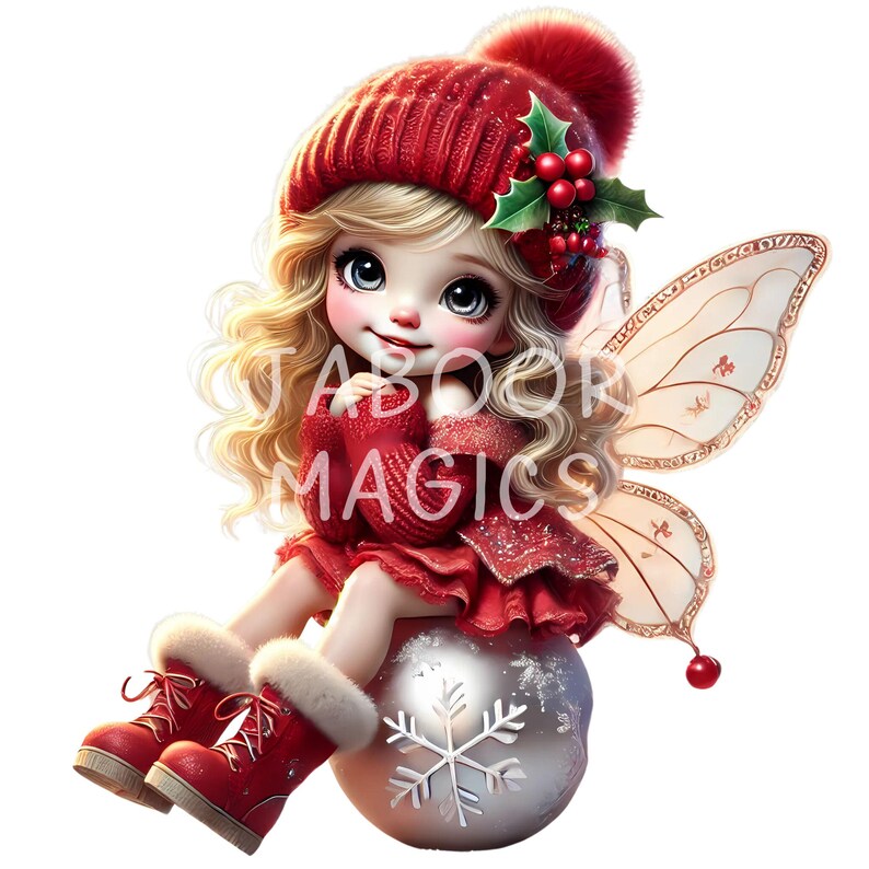 Christmas Fairy PNG Clipart | Holly, Snowy Ornament (digital Download ...