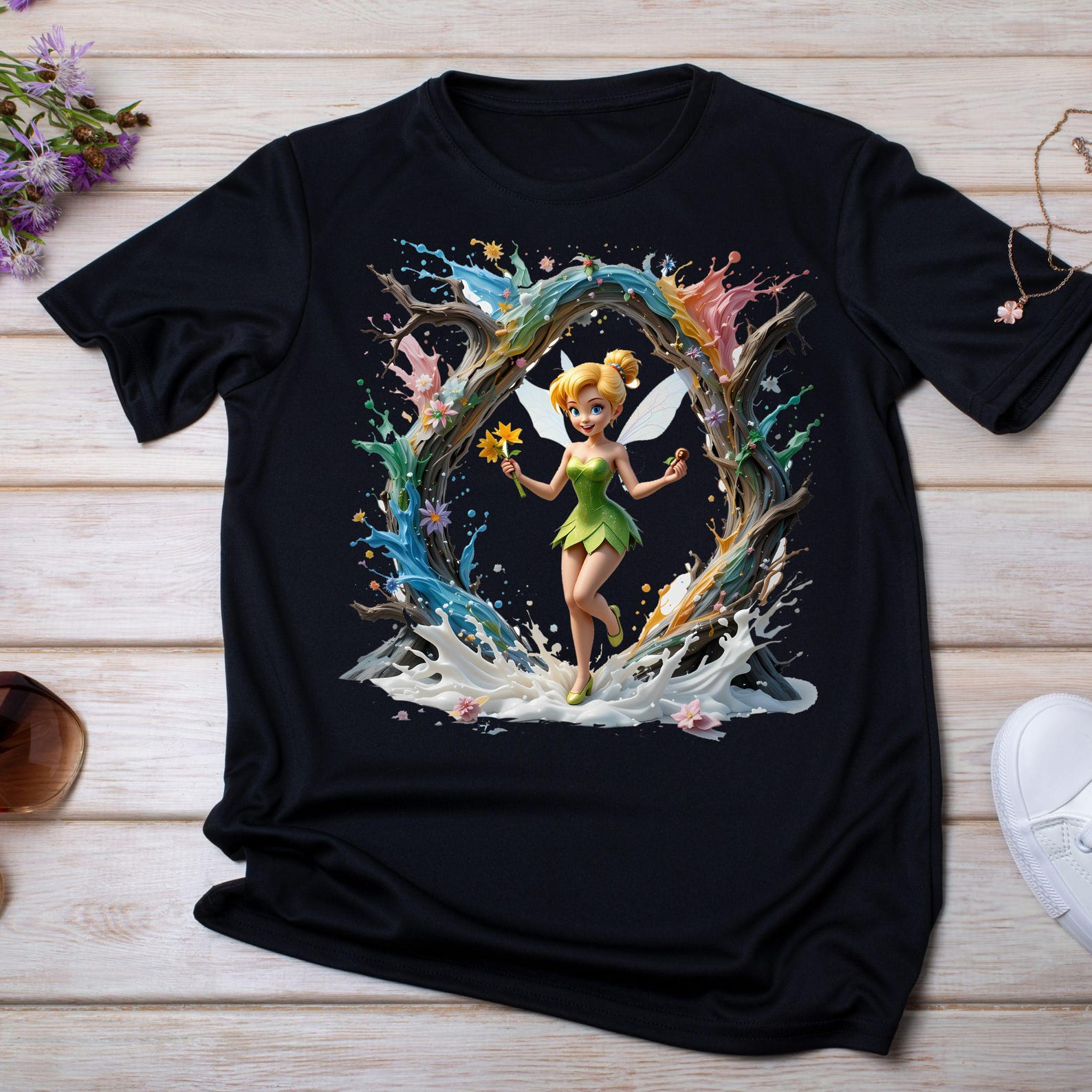 4 PNG Tinkerbell Fairies Watercolor Splash Digital Design PNG File for ...