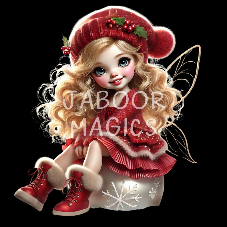 Christmas Fairy PNG Clipart | Holly, Snowy Ornament (digital Download ...
